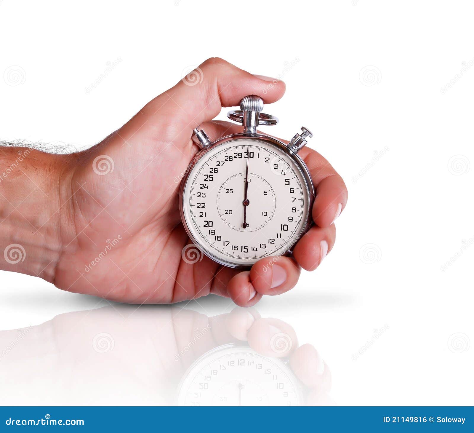 Mens Hand with Stopwatch on the Surface Stock Photo - Image of ...