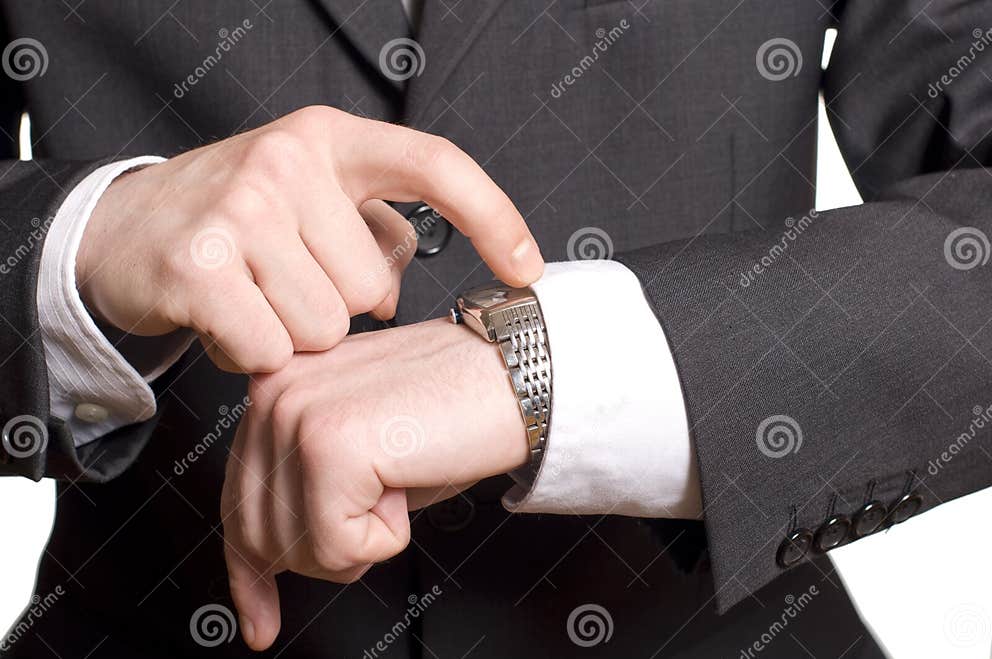 Men s hand with a watch. stock image. Image of businesswoman - 14621287