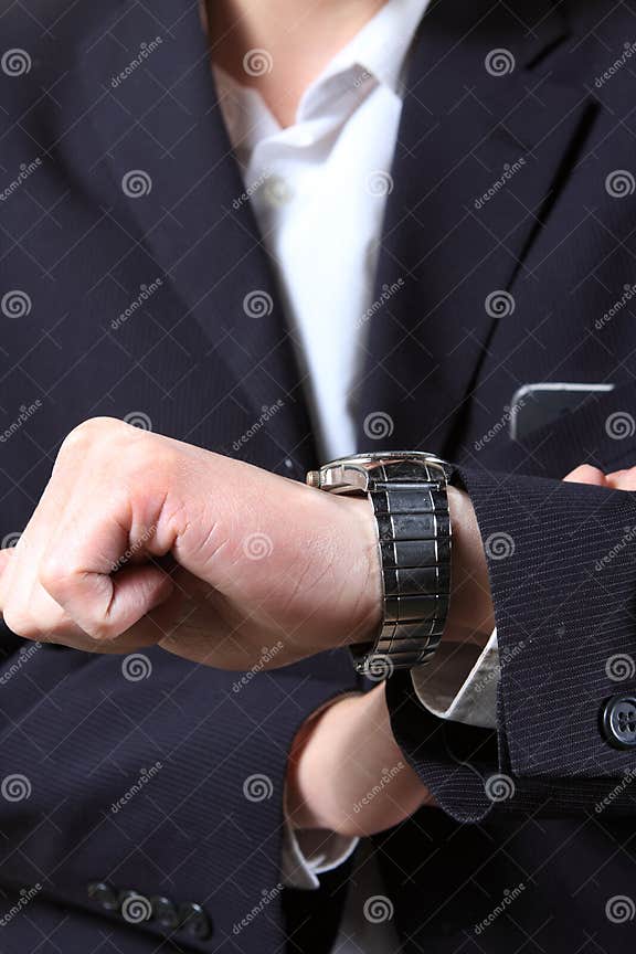 Men s hand with a watch. stock photo. Image of close - 18094970