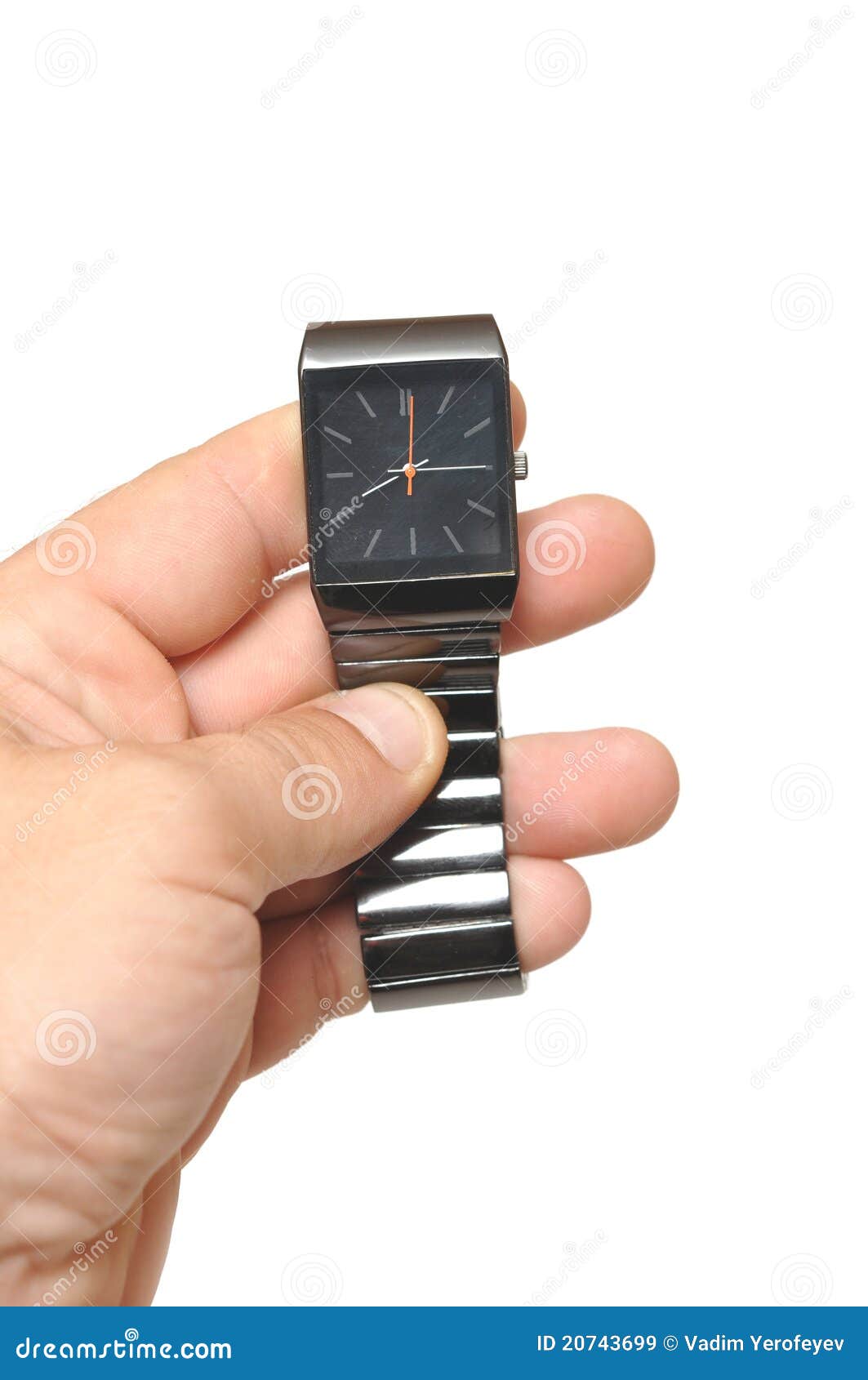 Men s hand with a watch stock image. Image of person - 20743699