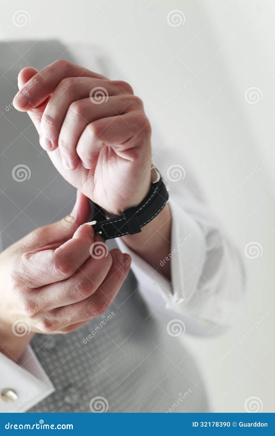 Men s hand with a watch stock photo. Image of finger - 32178390