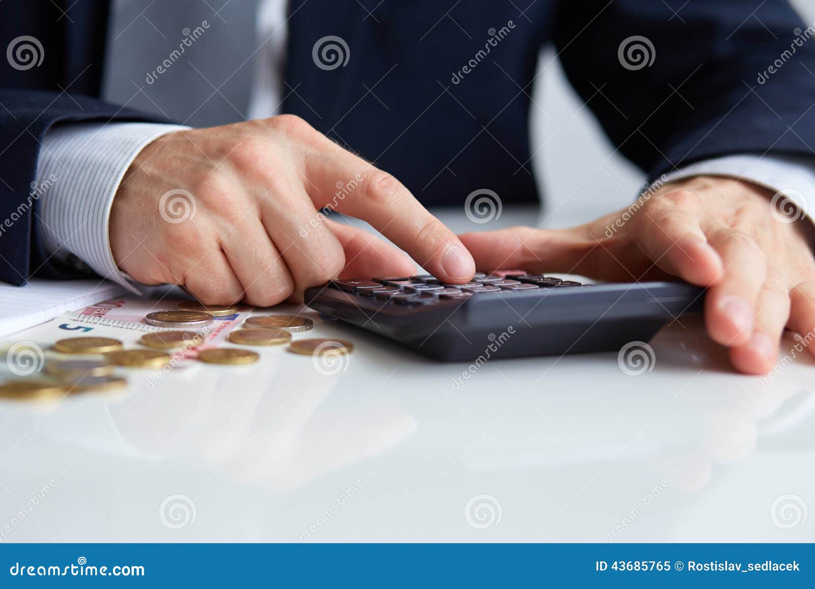 Men S Hands with Calculator Stock Image - Image of background ...