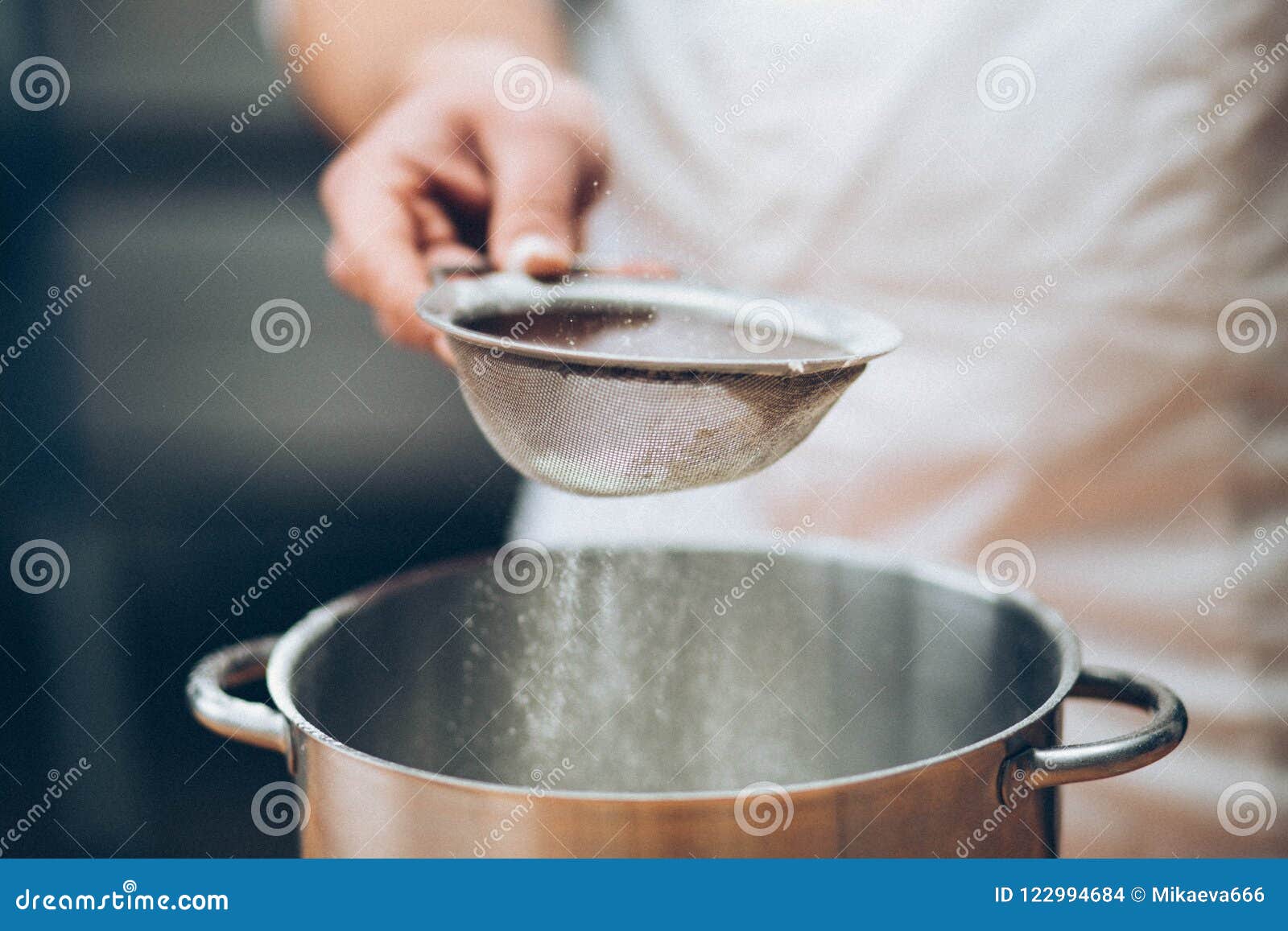 Men`s Hands Chef Sift the Flour Stock Photo - Image of bake, chef ...