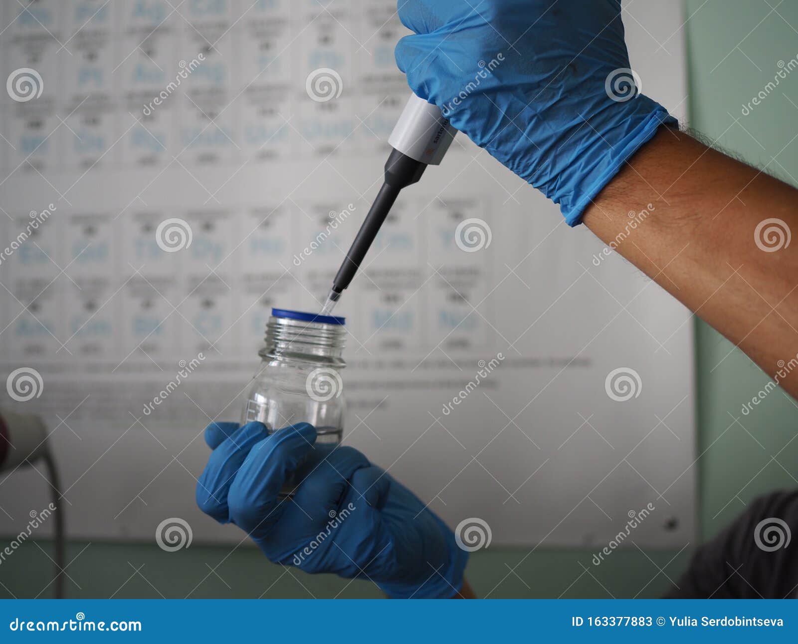 Hands Of Scientists Are Working On Research.Bacteria In Agar Sheets ...