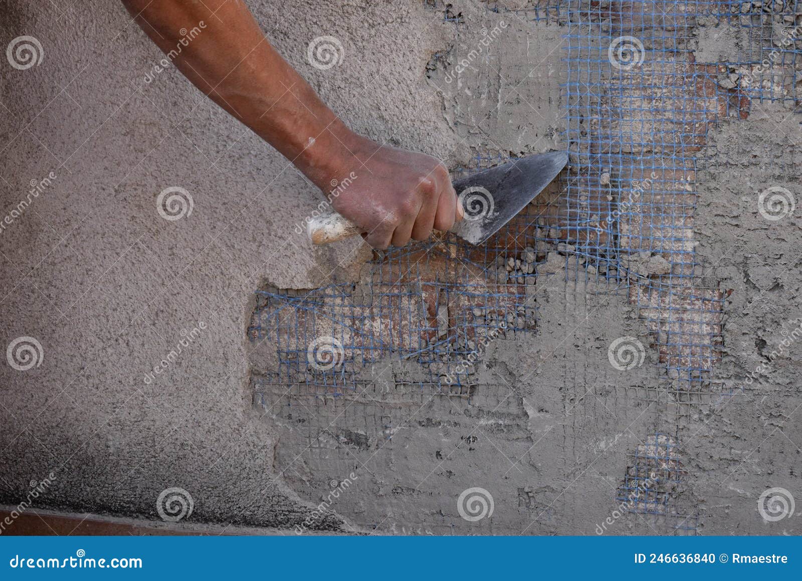 Hands of Man Working in Masonry, Unrecognisable Stock Photo - Image of ...