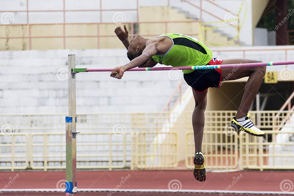 Men s High Jump Action editorial photography. Image of jumper - 9194582