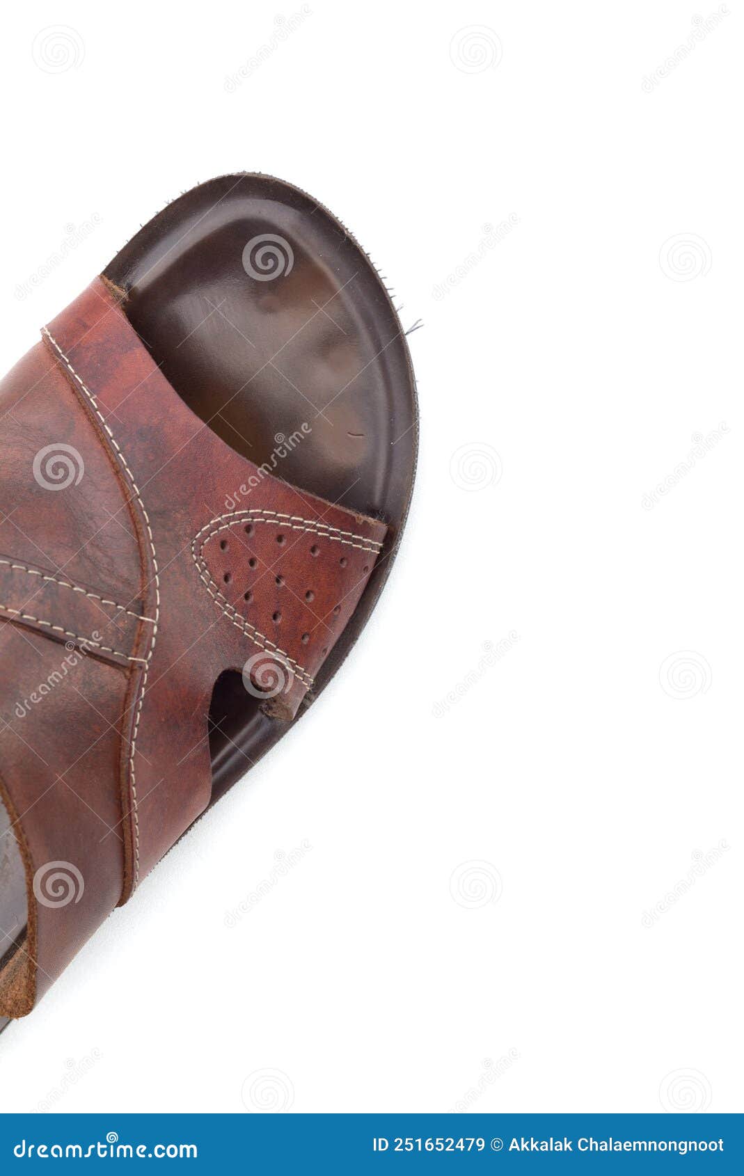 Men`s Leather Sandals Isolated on White Background Top View Stock Image ...