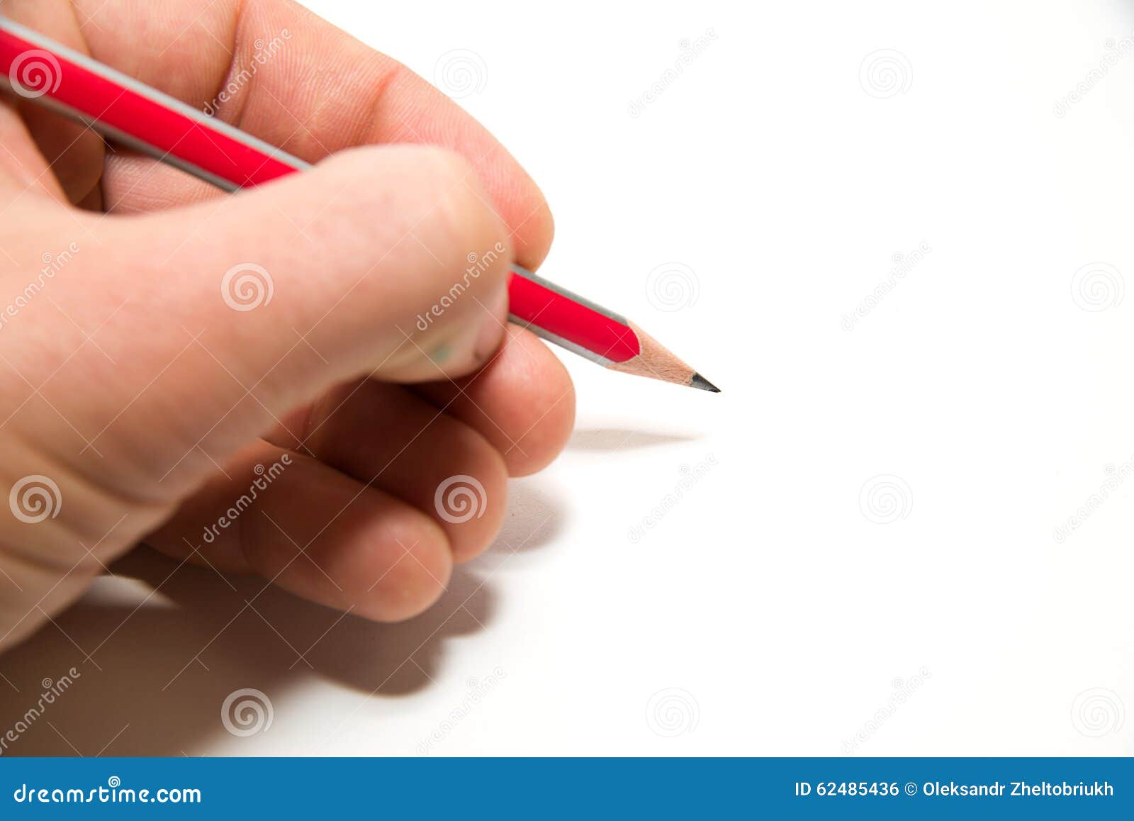 Men S Left Hand Holding a Pencil on Over White Stock Photo - Image of ...