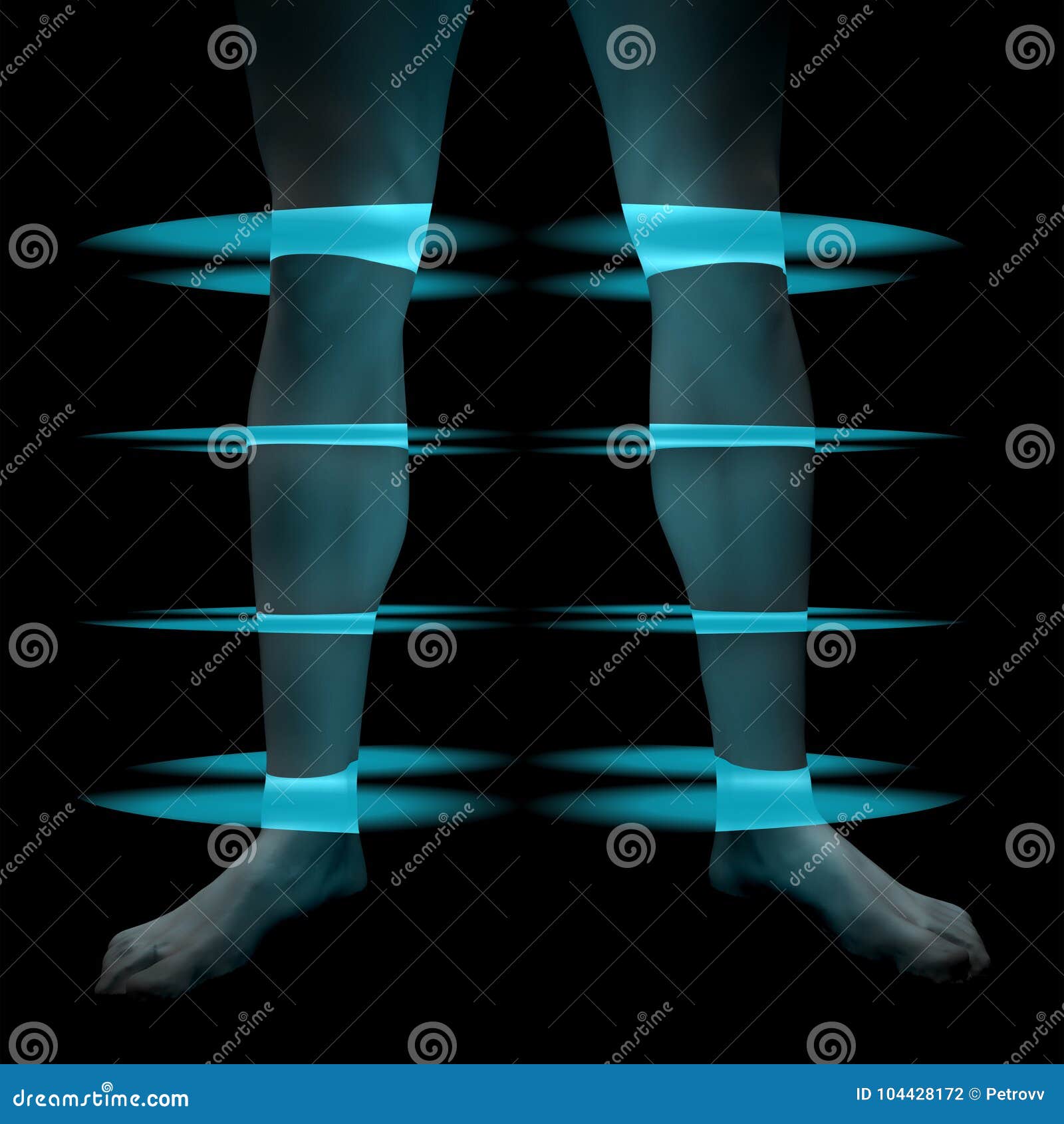 Men`s Legs with Light Layers of Scanning Stock Illustration ...