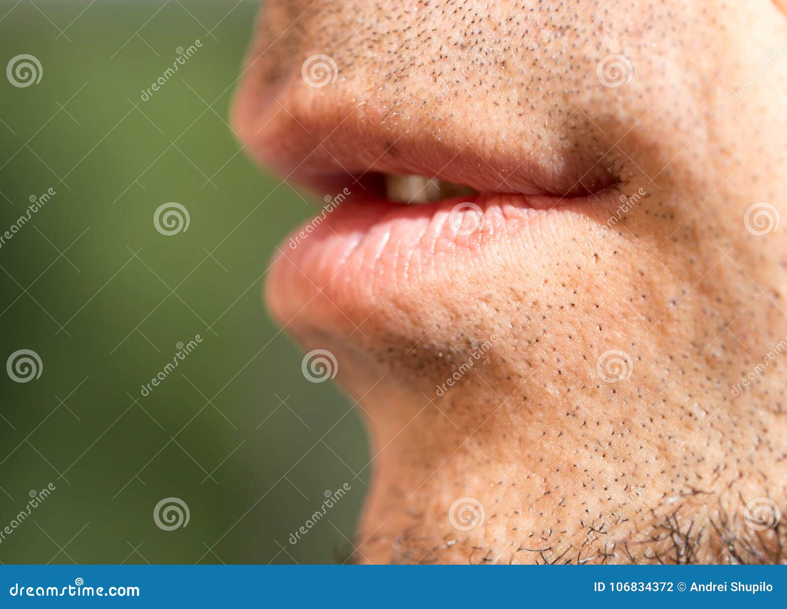 Men`s lips. close stock photo. Image of close, face - 106834372