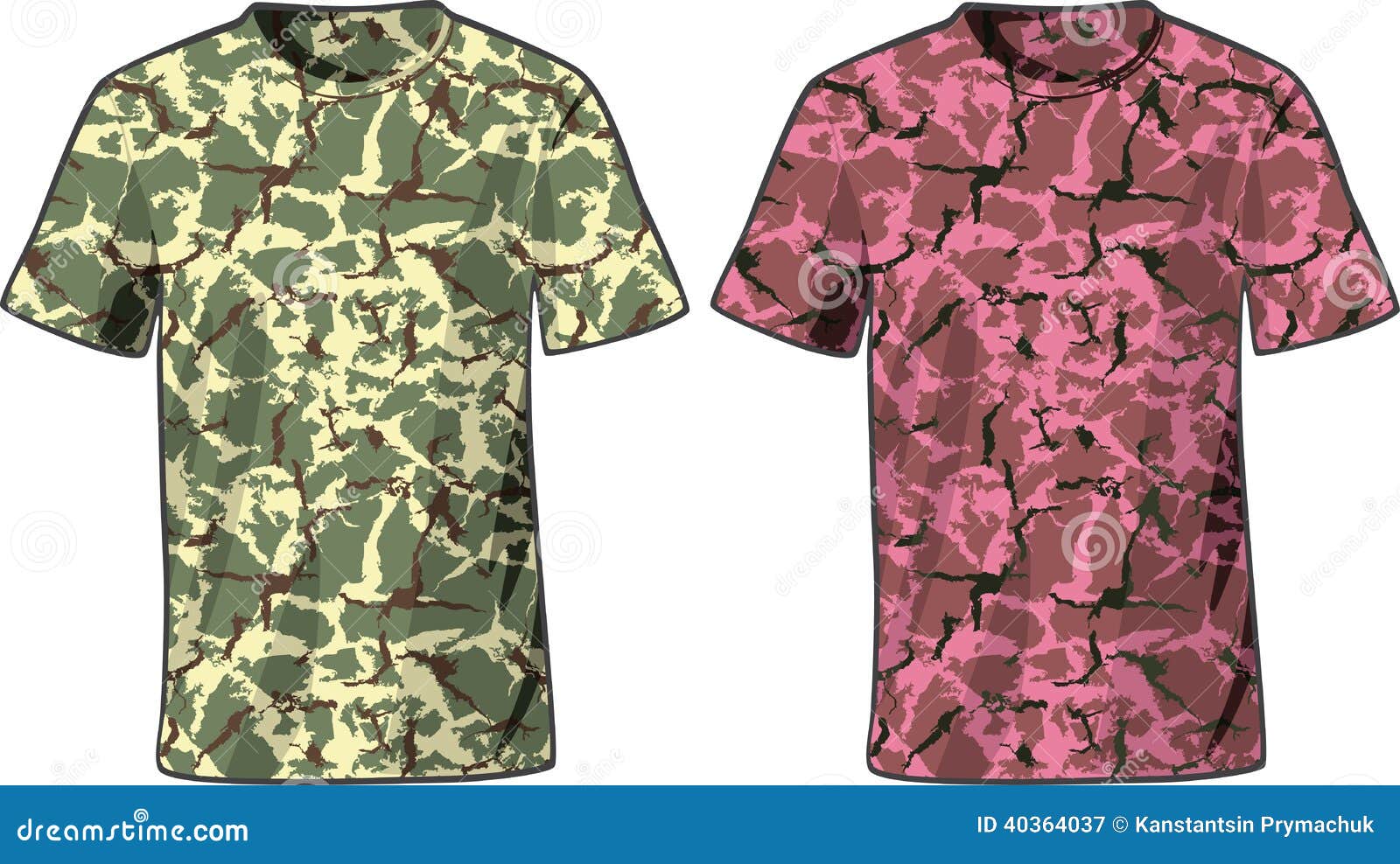 Men S Military Shirts Front View Template. Vector Stock Vector ...