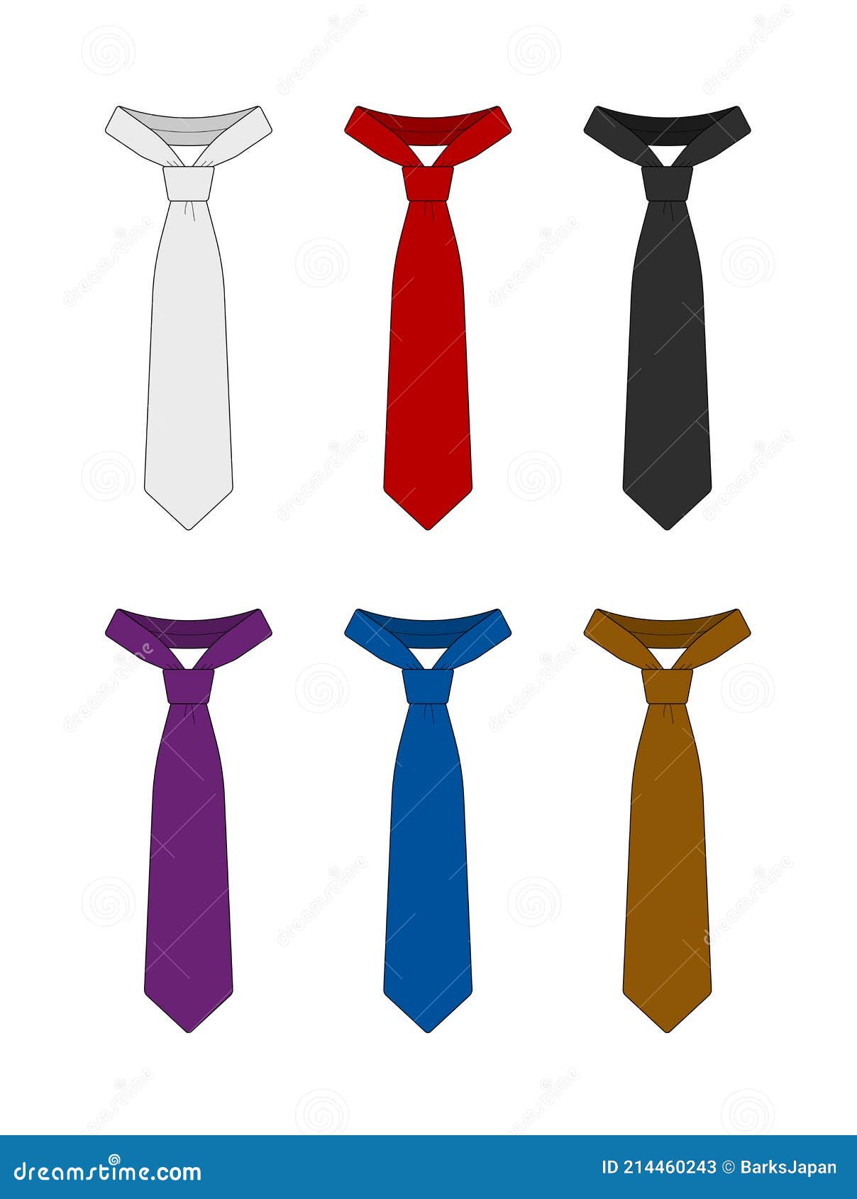 Menâ€™s Necktie Template Vector Illustration Set Stock Vector ...