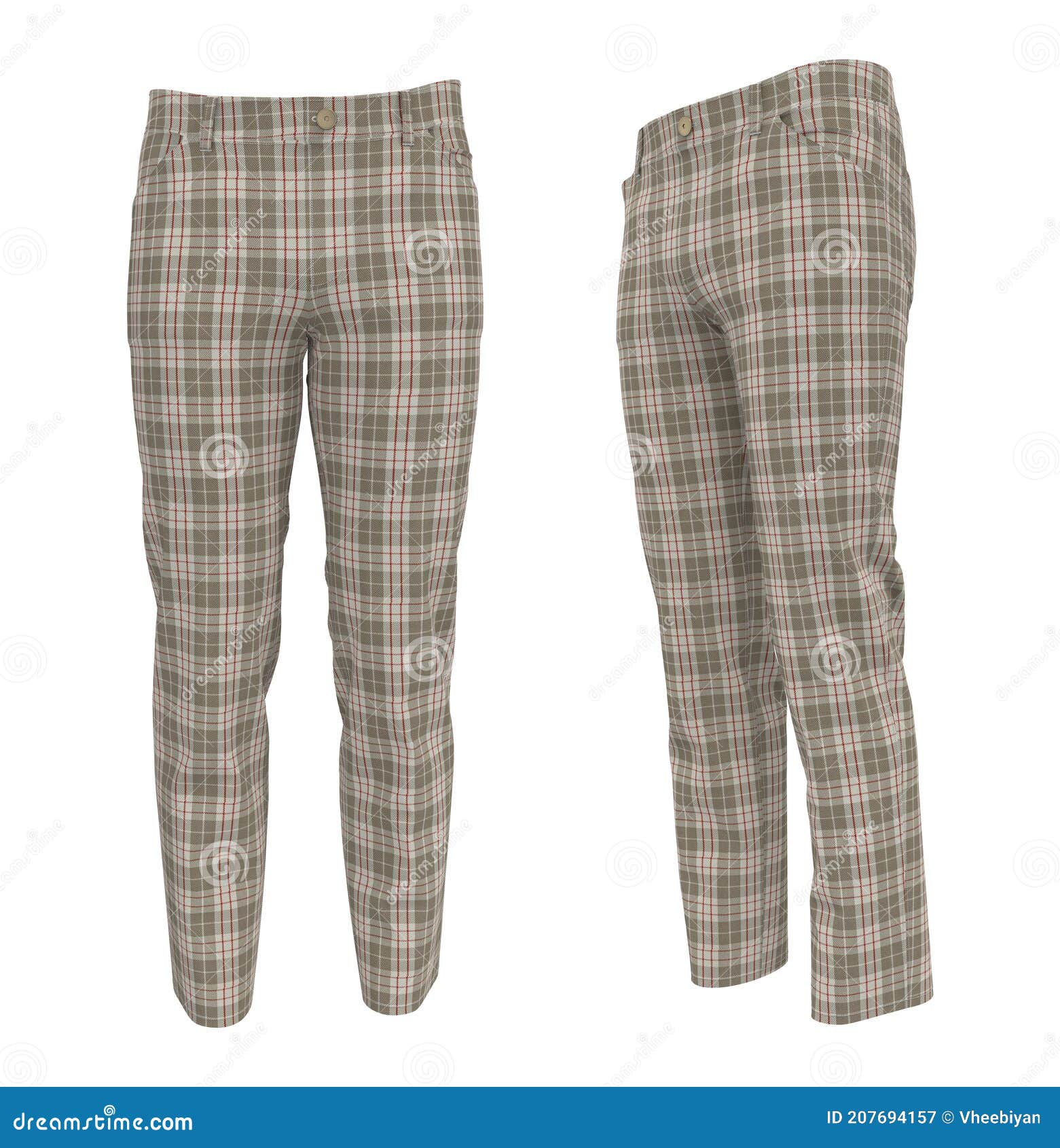 Men`s Pants in Front, and Side Views Stock Illustration - Illustration ...