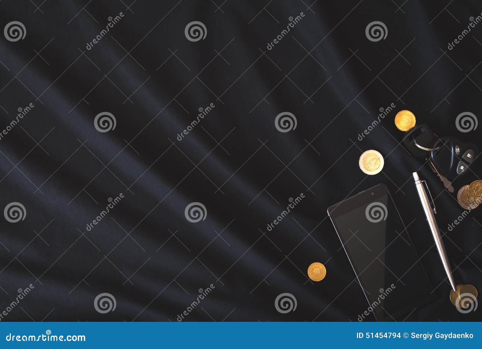 Men S Pocket Content on a Black Background Stock Photo - Image of money ...