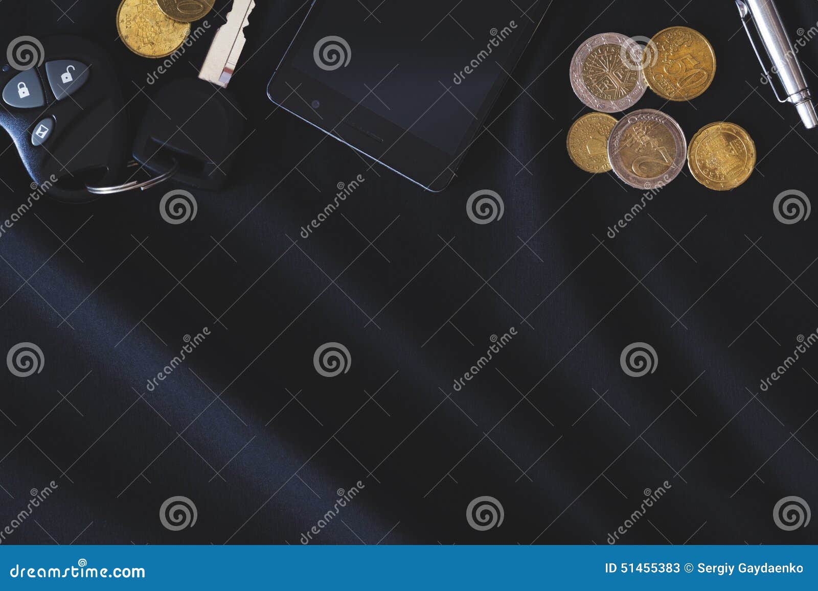 Men S Pocket Content on a Black Background Stock Image - Image of ...