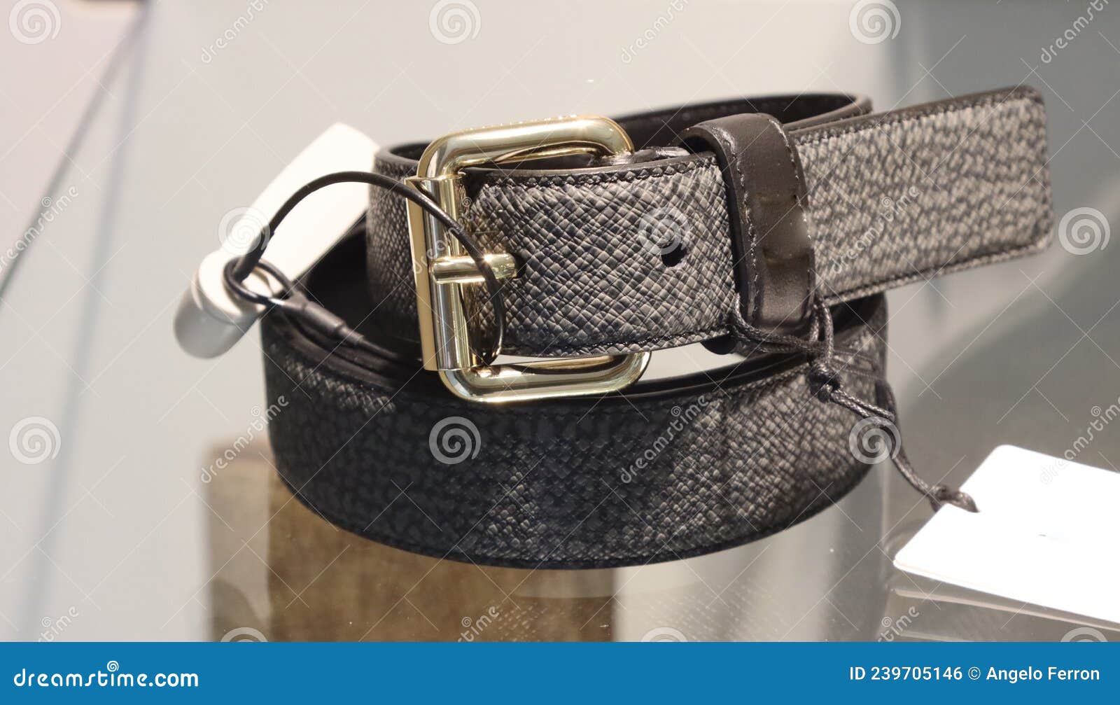 Men`s Rolled Leather Strap on Display- Stock Photo - Image of clasp ...