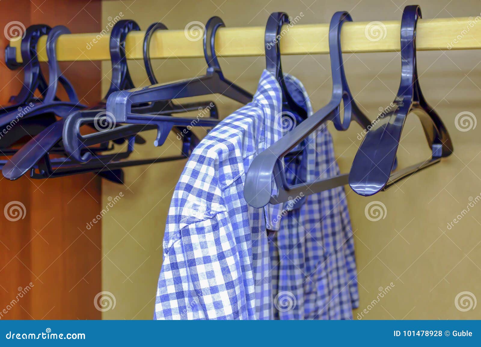 Men`s Shirt in an Empty Closet Stock Photo - Image of closet, neat ...
