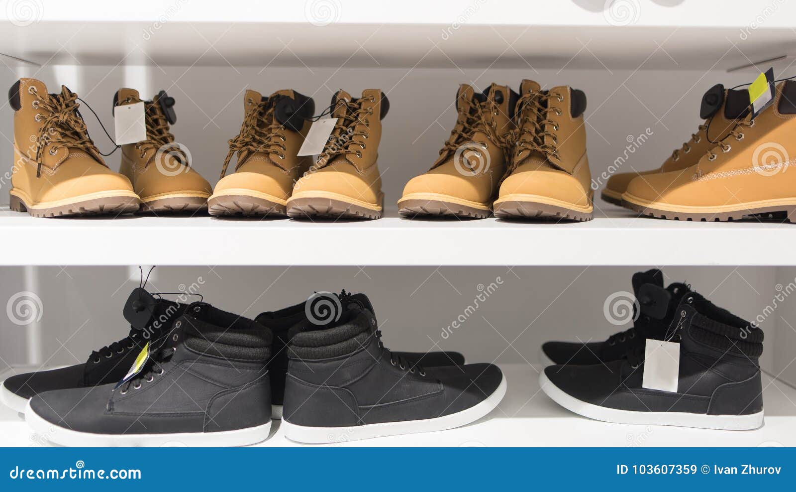 Men`s Shoes on the Store Shelves Stock Image - Image of elegance ...