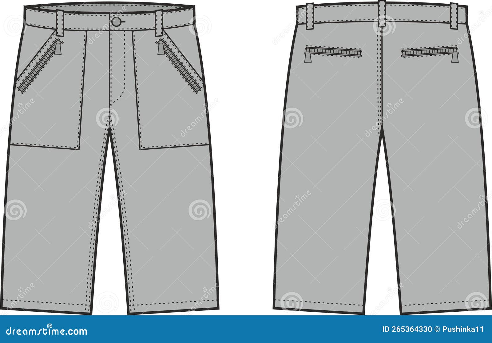 Men`s shorts stock vector. Illustration of outline, flat - 265364330