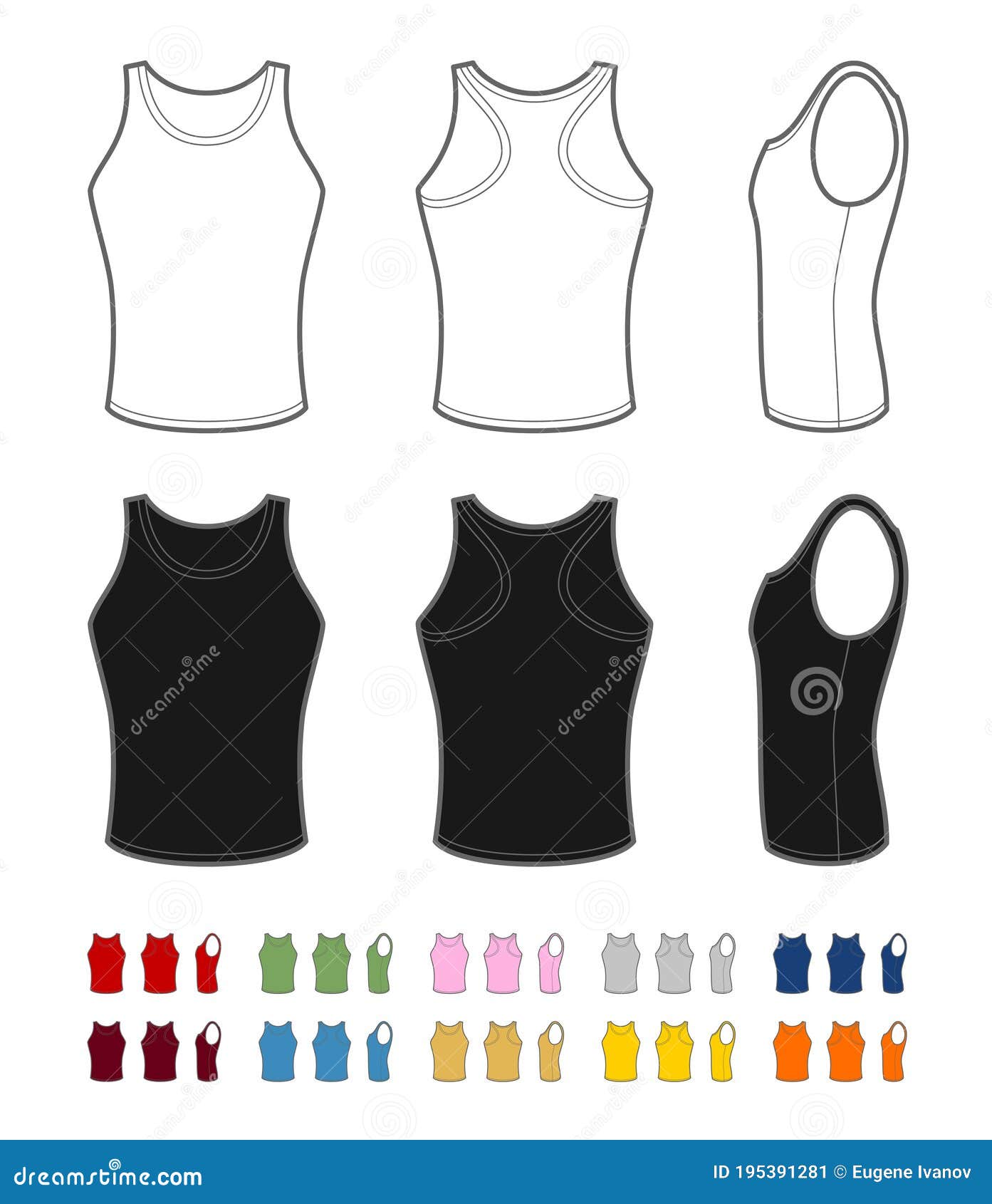 Men`s singlet stock vector. Illustration of mockup, color - 195391281