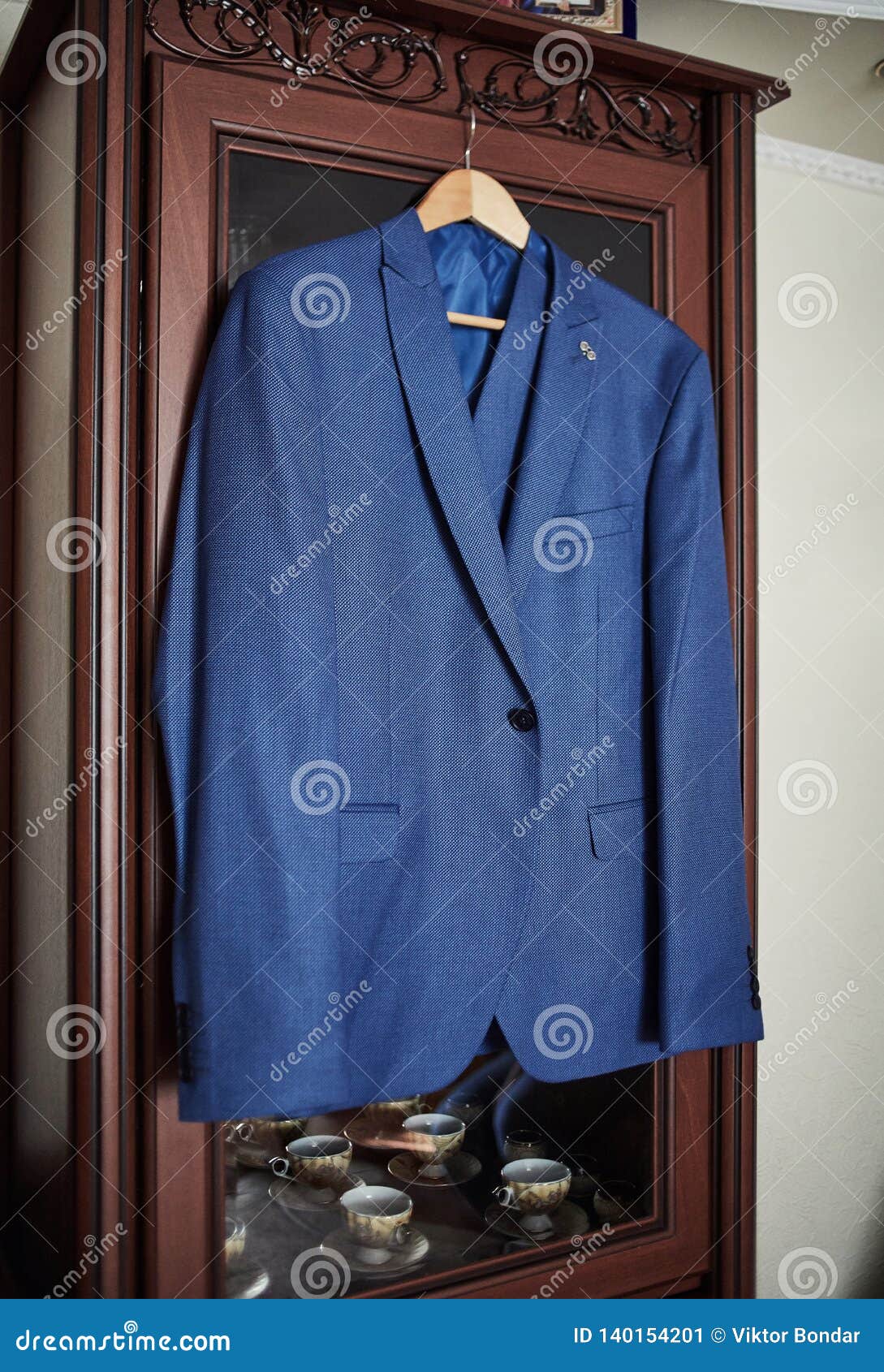 Men`s Suit Hanging in the Room Stock Image - Image of attractive ...