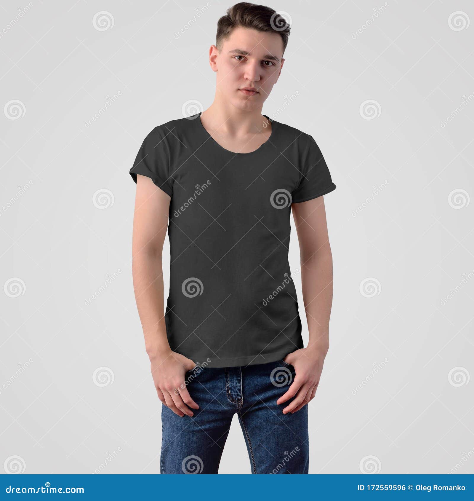 Men`s T-shirt Template for Presentation of Design and Pattern, Front ...