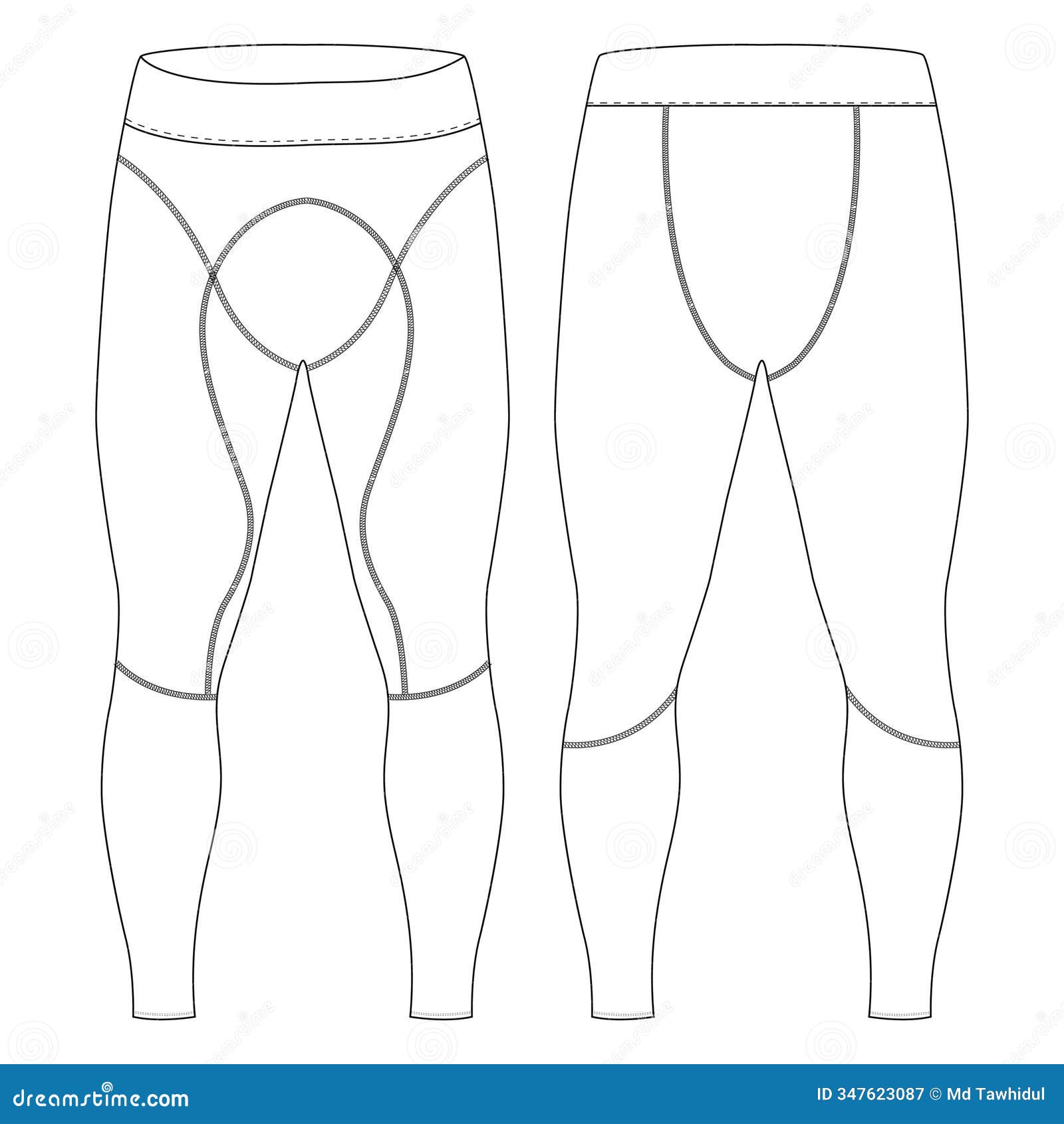 Men S Thermal Compression Tights Pants Sports Design Vector Template ...