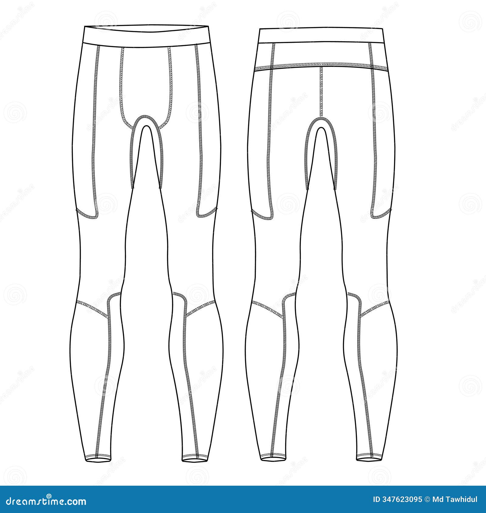 Men's Thermal Compression Tights Pants Sports Design Vector Template ...