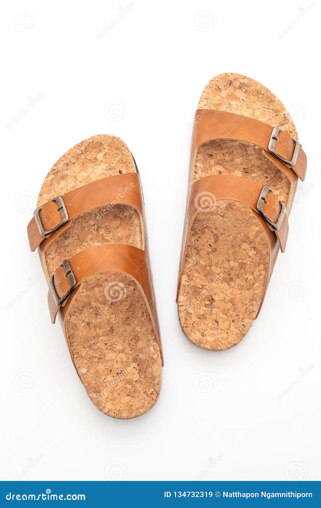 Men S And Women S Unisex Fashion Leather Sandals Stock Image Image Of Clothing Flat 134732319