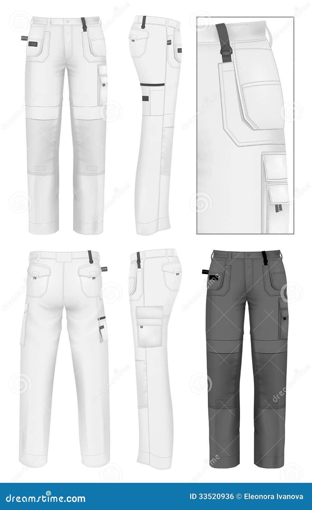 Men S Working Trousers Design Template Stock Vector - Illustration of ...