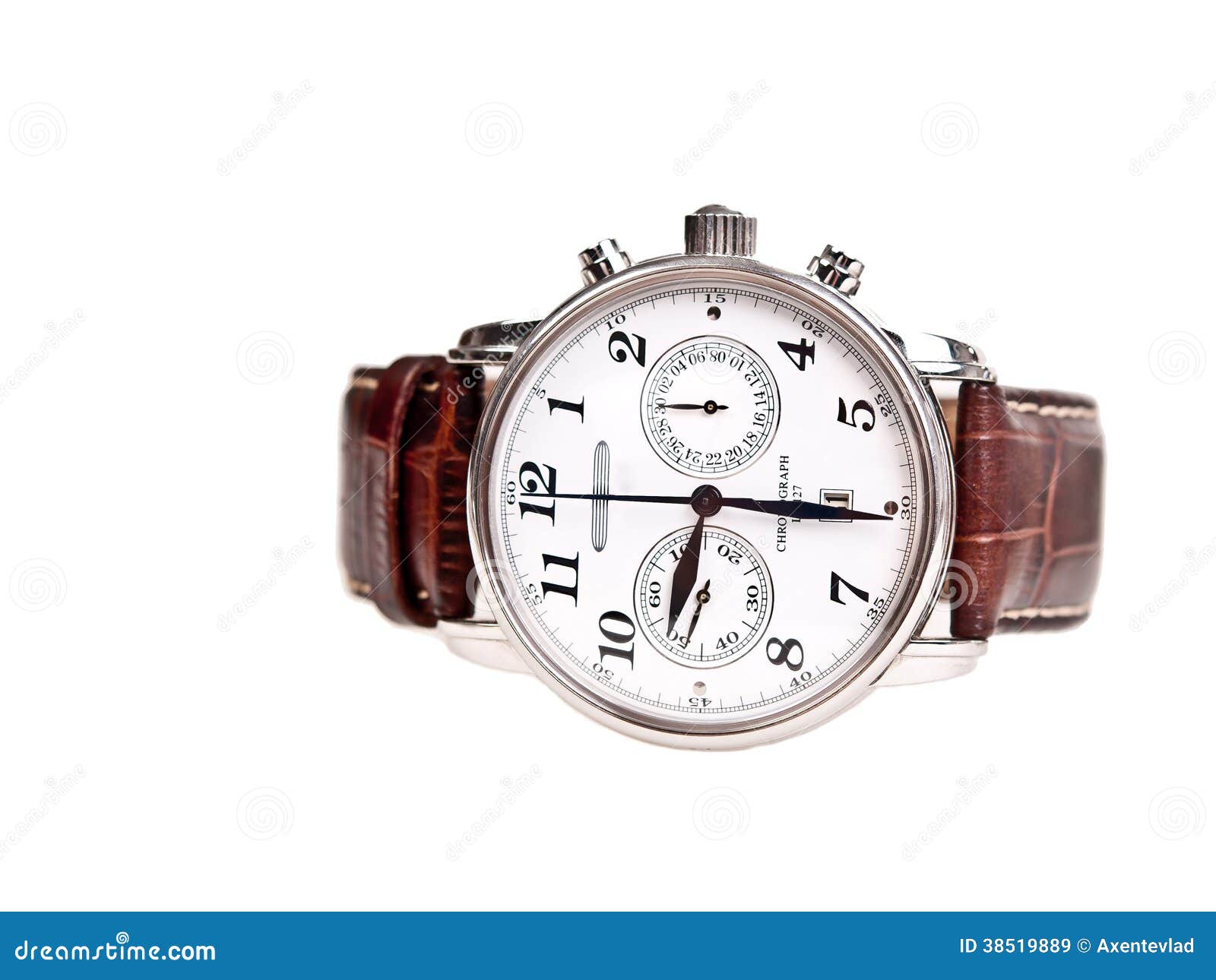 Men S Wrist Watch Isolated on White Background Stock Image - Image of ...