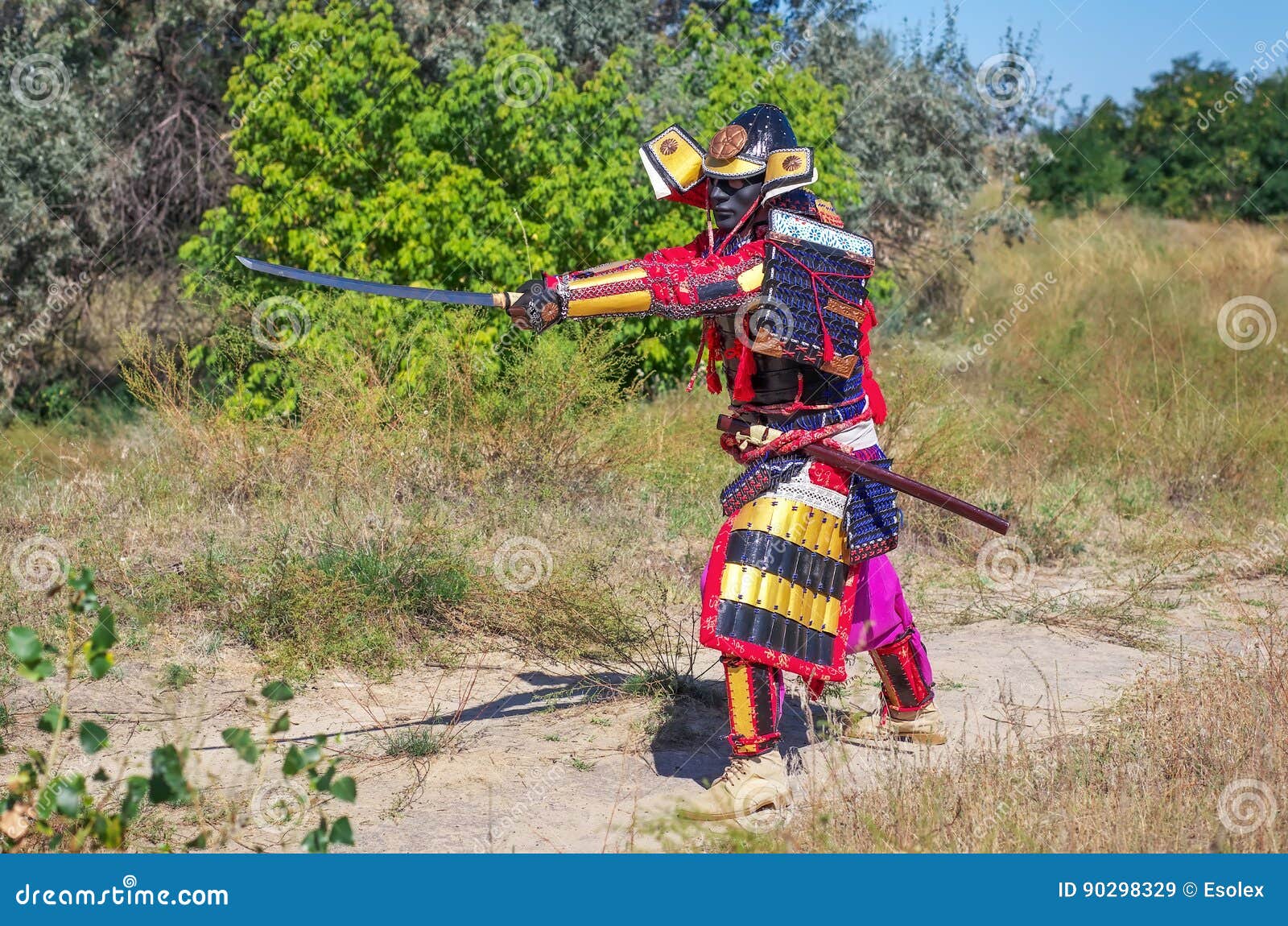 Men in Samurai Armour with Sword. Stock Image - Image of armor, cosplay ...