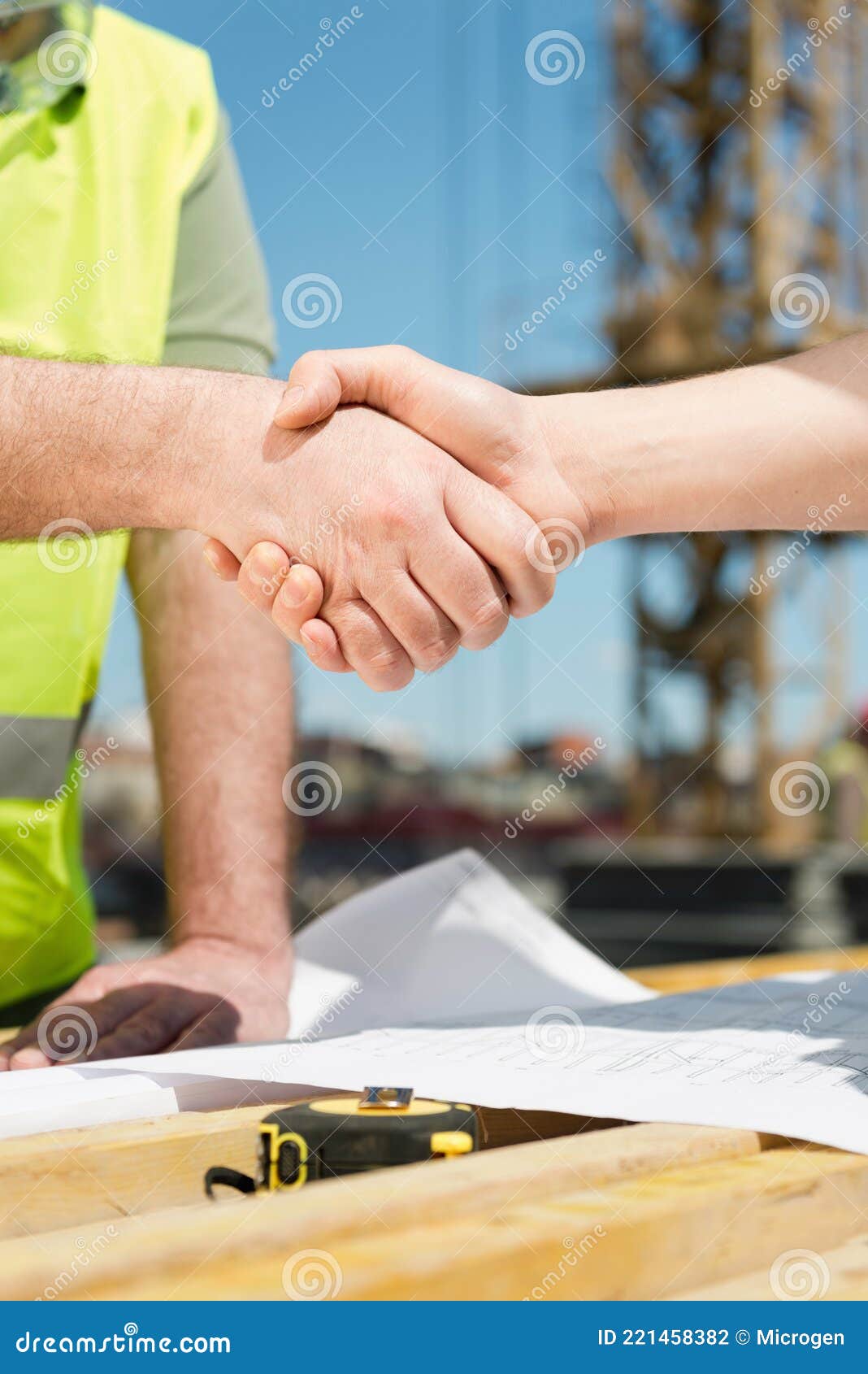Men Shaking Hands on Construction Stock Photo - Image of people ...