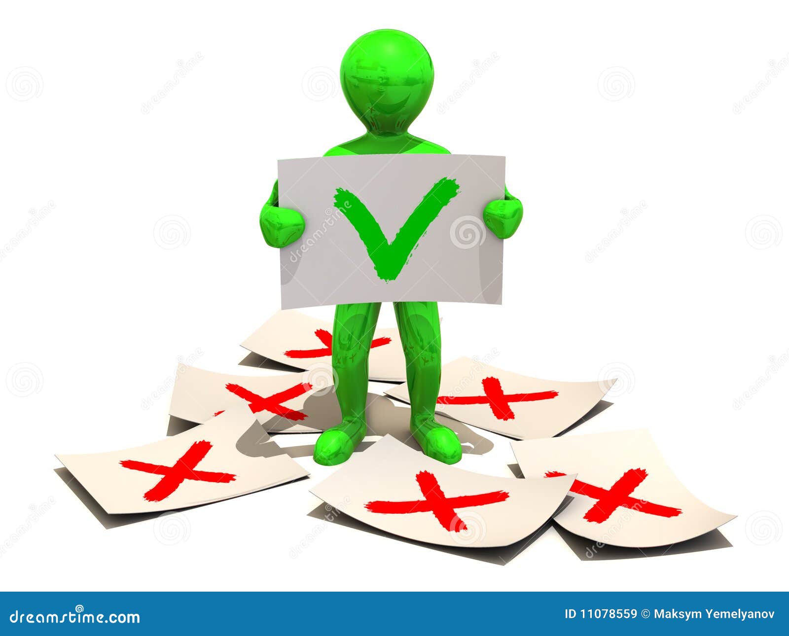 Men with sheet. Yes stock illustration. Illustration of mark - 11078559