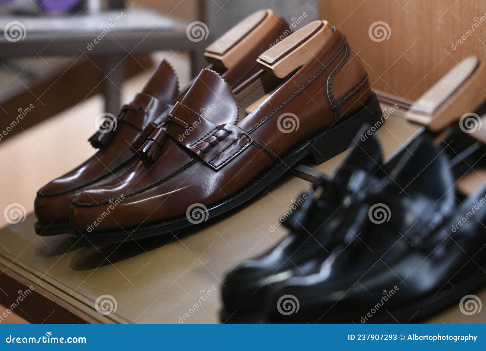 Men shoes in a store stock image. Image of wear, classic - 237907293