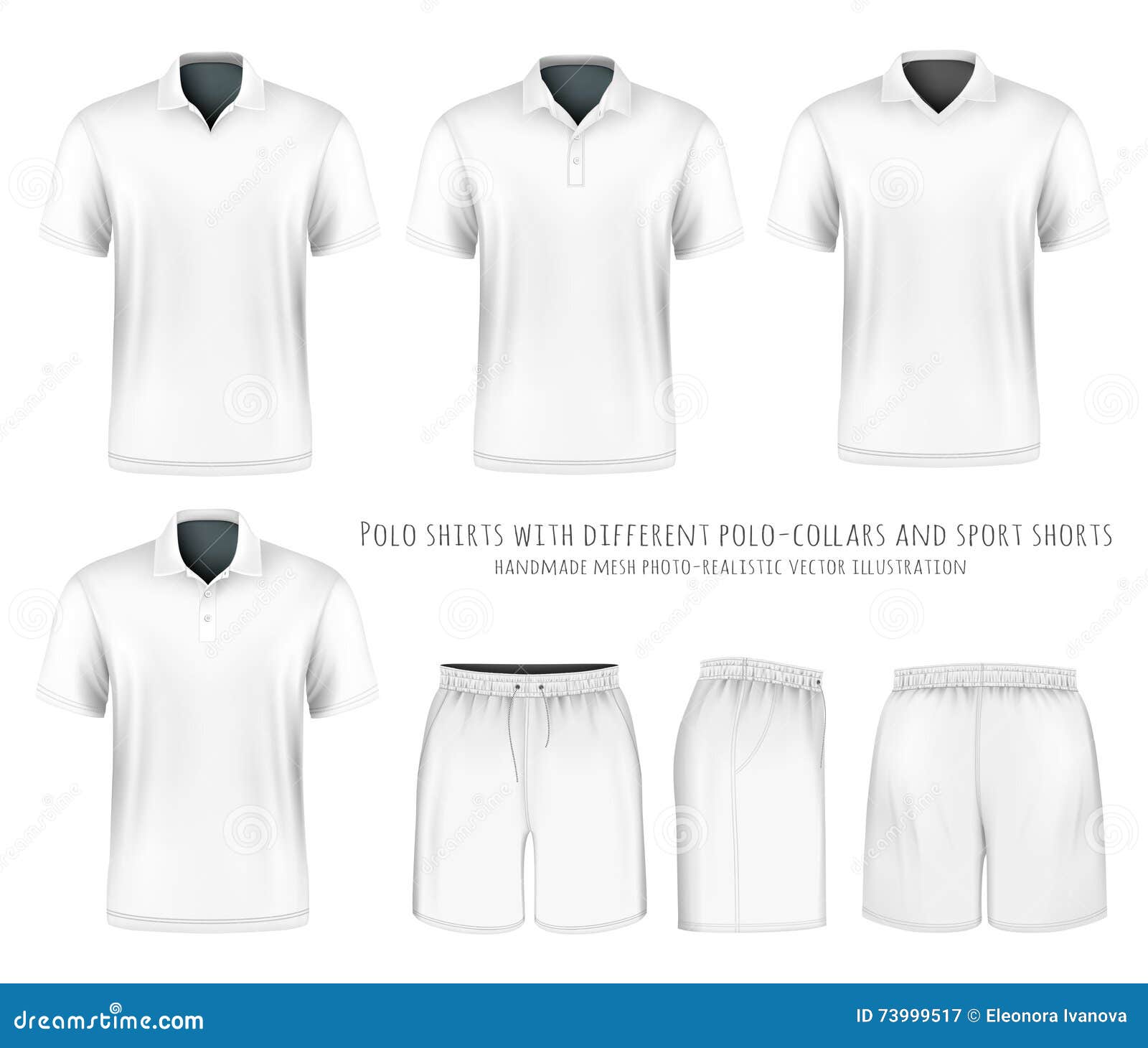 Men Short Sleeve Polo Shirt And Sport Shorts Cartoon Vector