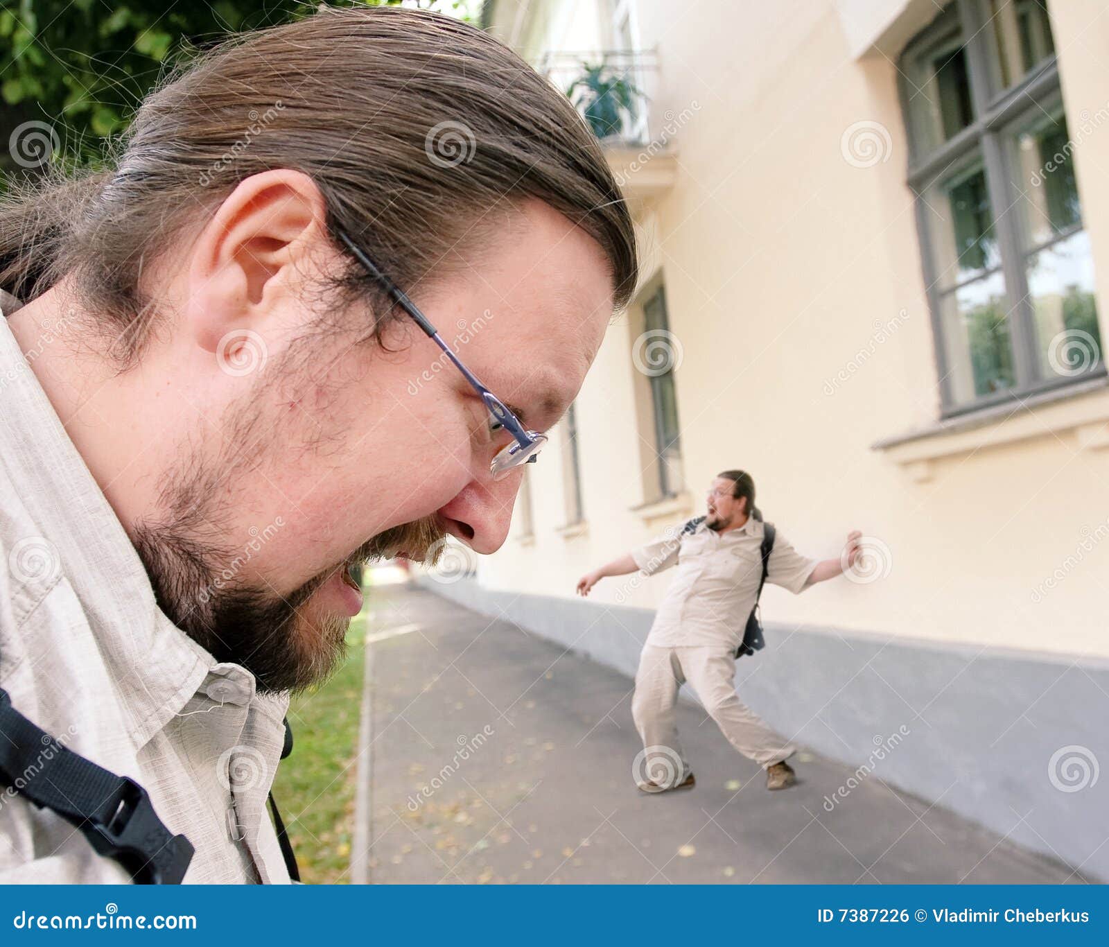 Men is shout on self stock photo. Image of frustration - 7387226