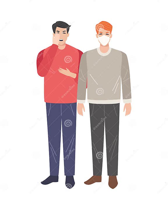 Men sick with symptoms stock vector. Illustration of male - 181726841