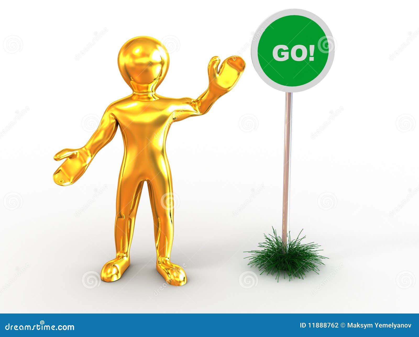 Men with sign go stock illustration. Illustration of hand - 11888762