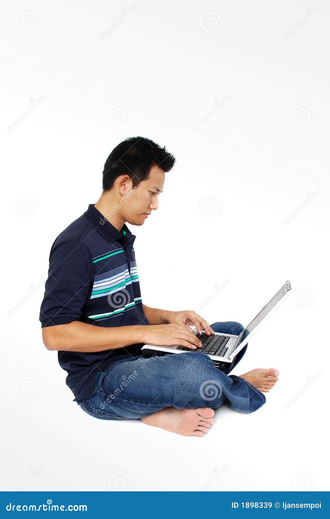 Men sitting with laptop stock image. Image of notebook - 1898339