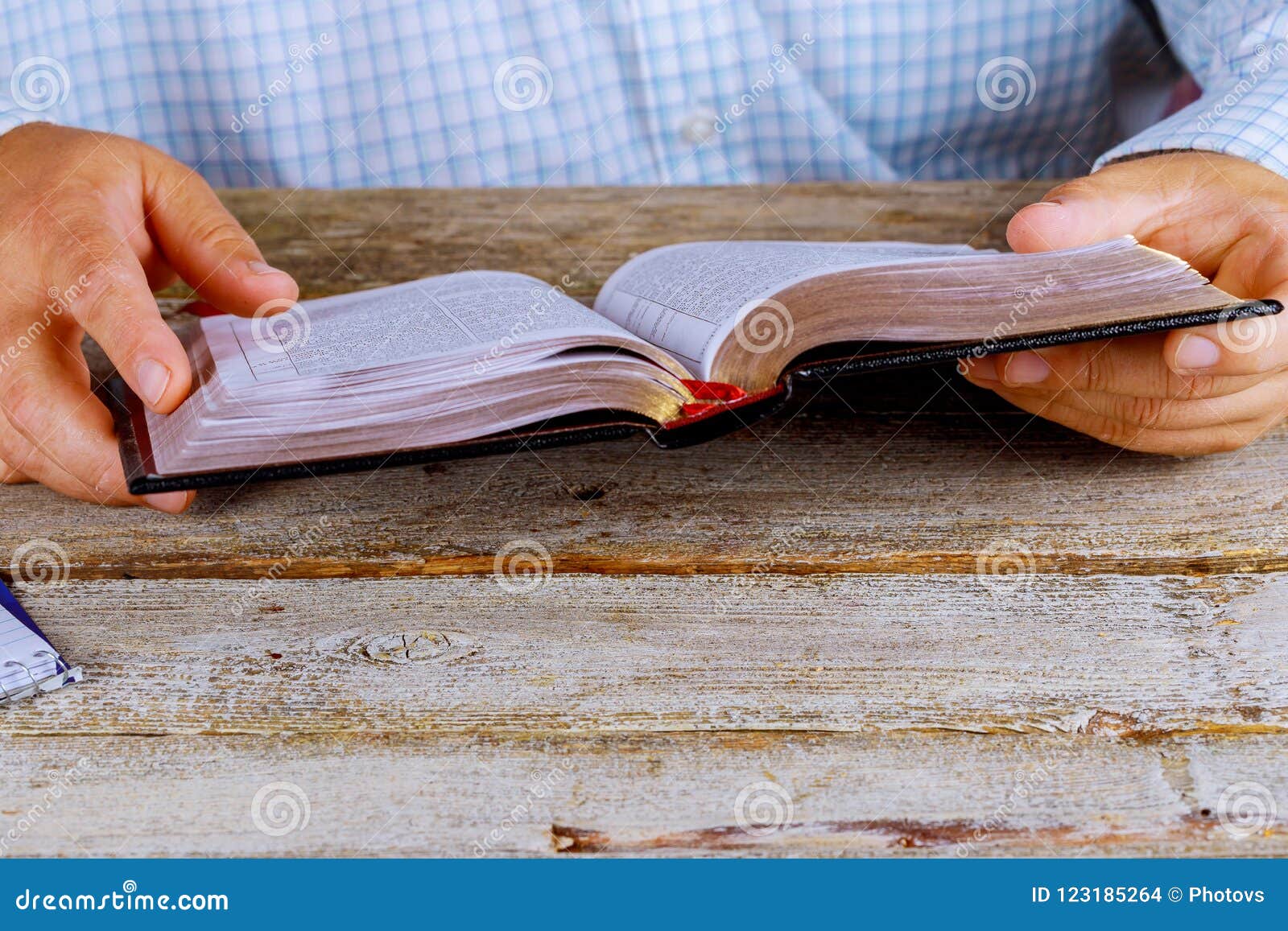 A Man Reading the Holy Bible Close Up Hands Stock Photo - Image of ...