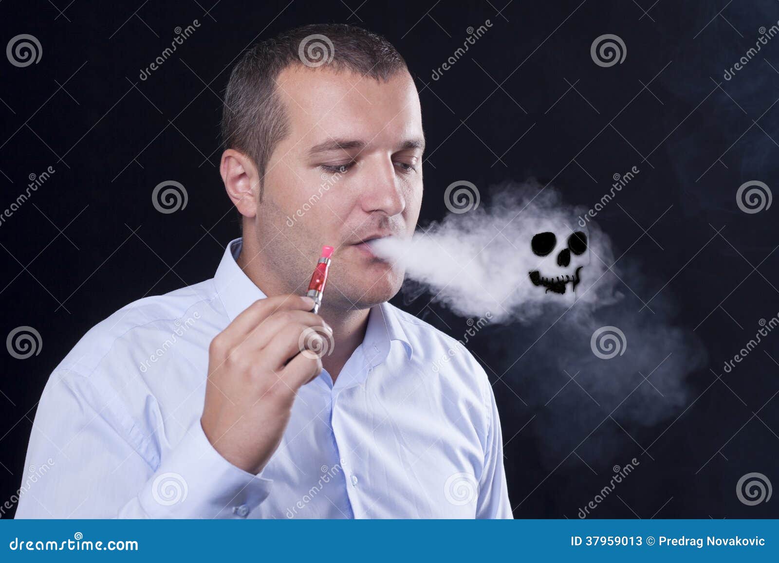 Men Smoke Electronic Cigarette Stock Image - Image of toxic, nicotine ...