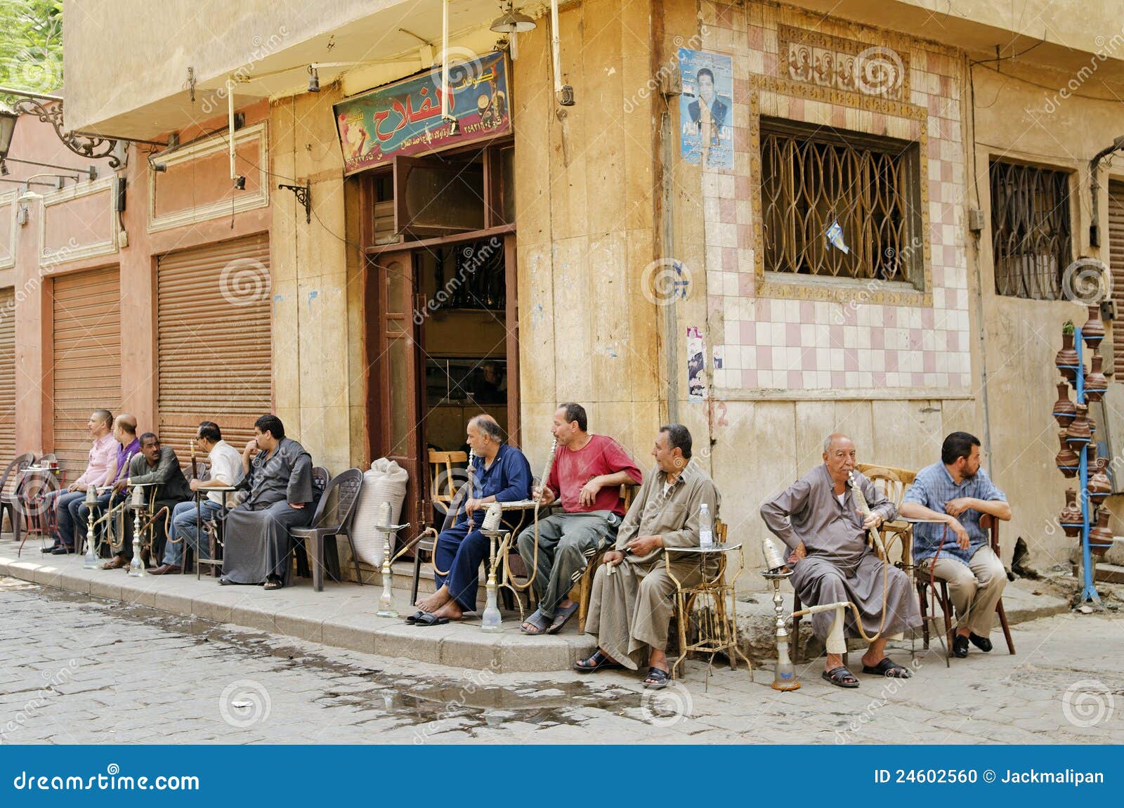 Men Smoking Shisha in Cairo Old Town Editorial Image - Image of water ...