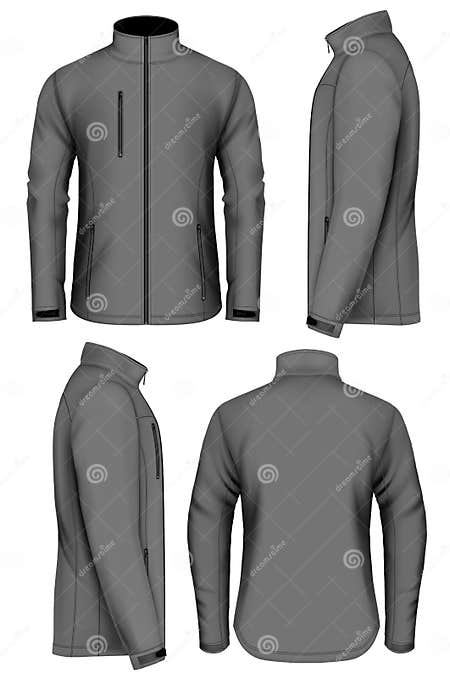 Men Softshell Jacket Design Template Stock Vector - Illustration of ...