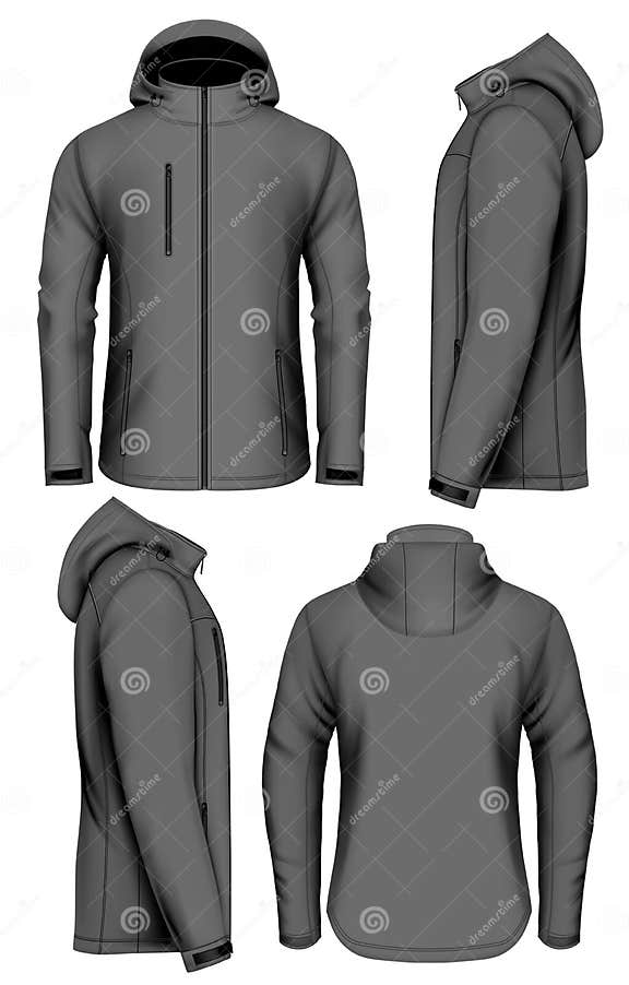 Men Softshell Jacket Vector Illustration Stock Vector - Illustration of ...