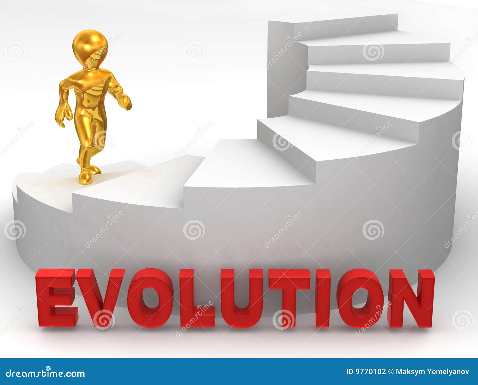Men on Stairs. 3d Evolution Stock Illustration - Illustration of person ...