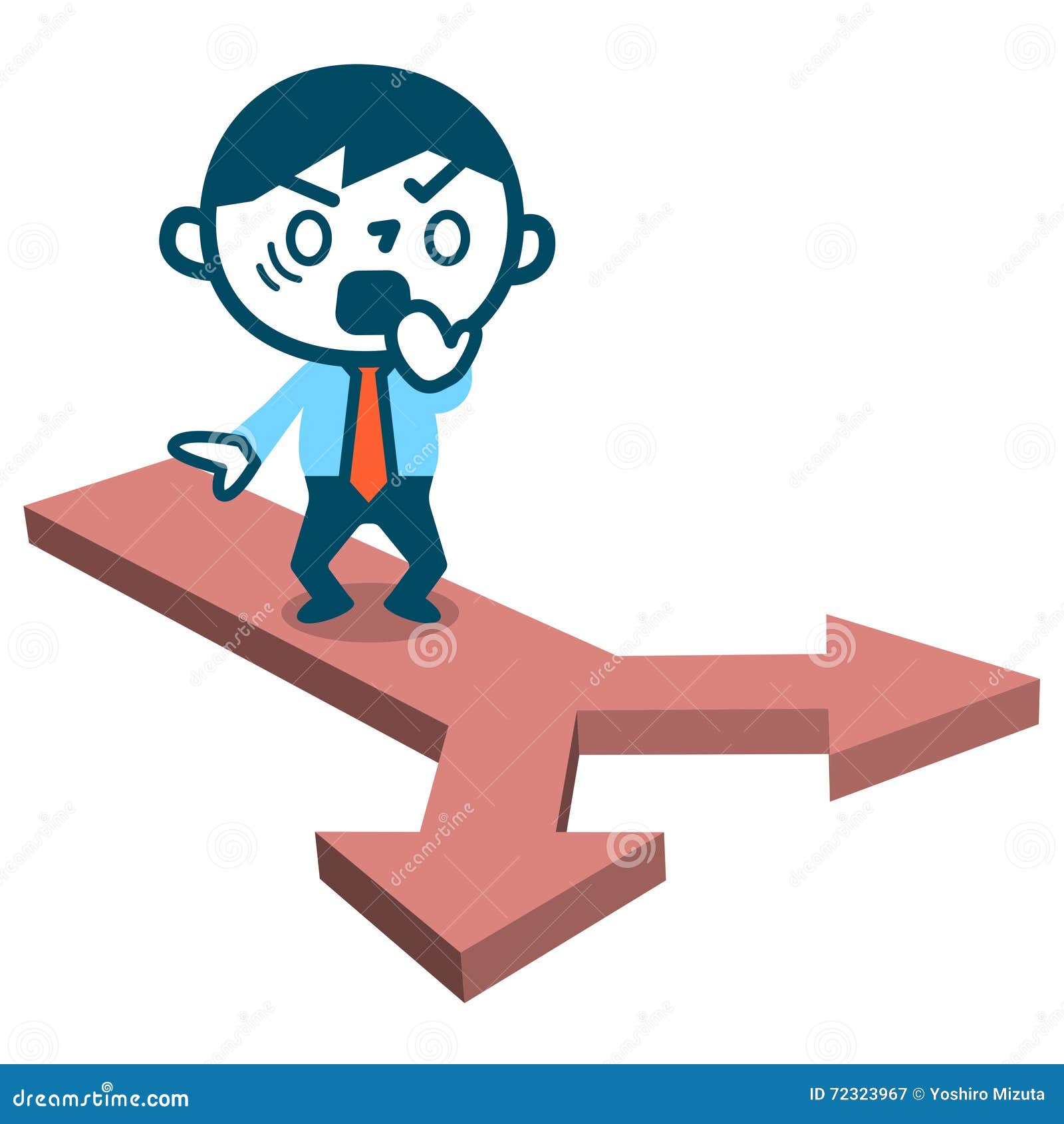 Men Stand in the Branch Point Stock Vector - Illustration of path ...