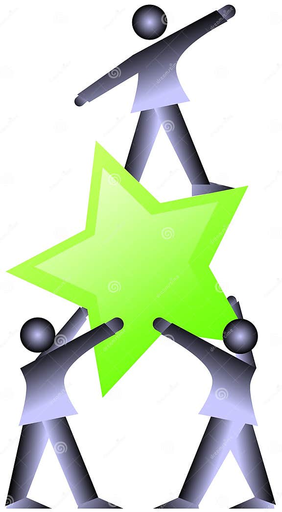 Stylized Men with Star Isolated Stock Illustration - Illustration of ...