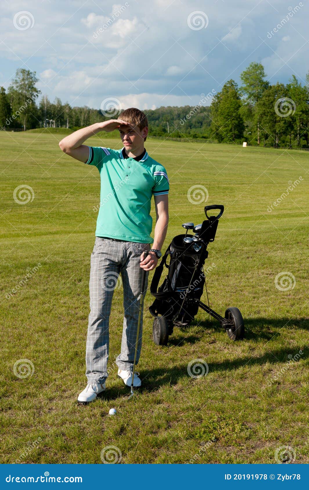 Men Stay on Green Golf Field Stock Photo - Image of destinations ...