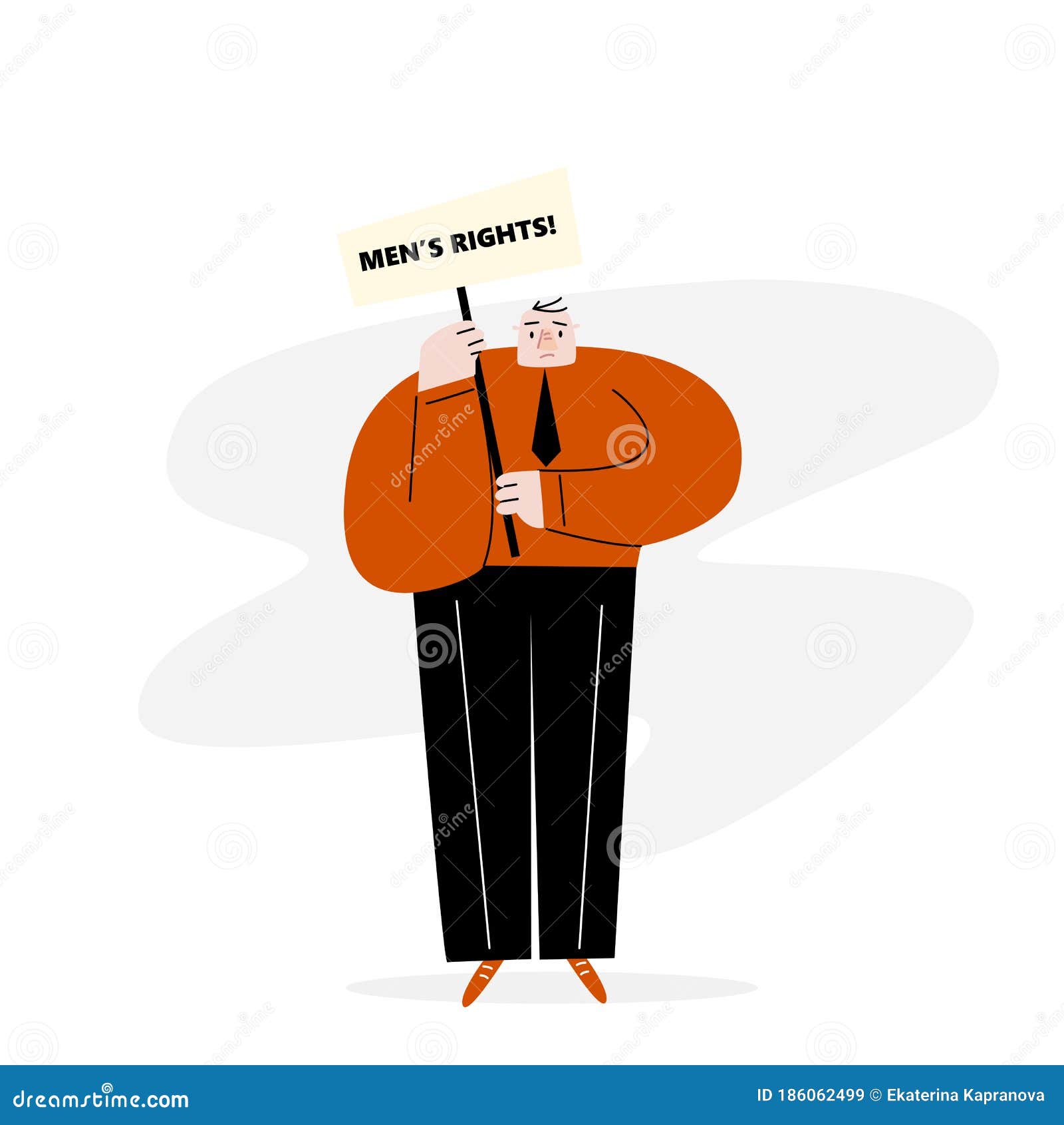 A Men Staying with Banner. Protest Movement. Mens Rights. Vector Flat ...